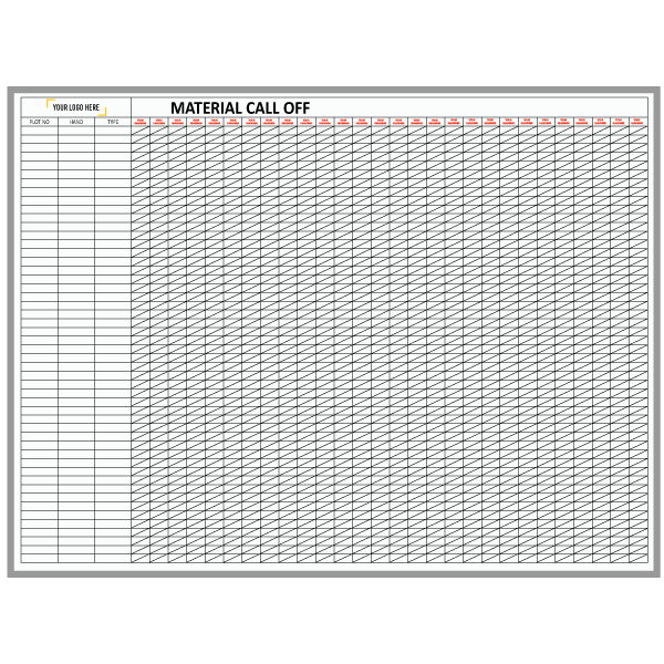 Material Call Off Board - Steelbits